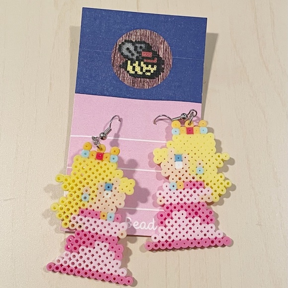 Hand Crafted | Jewelry | Princess Peach Earrings | Poshmark